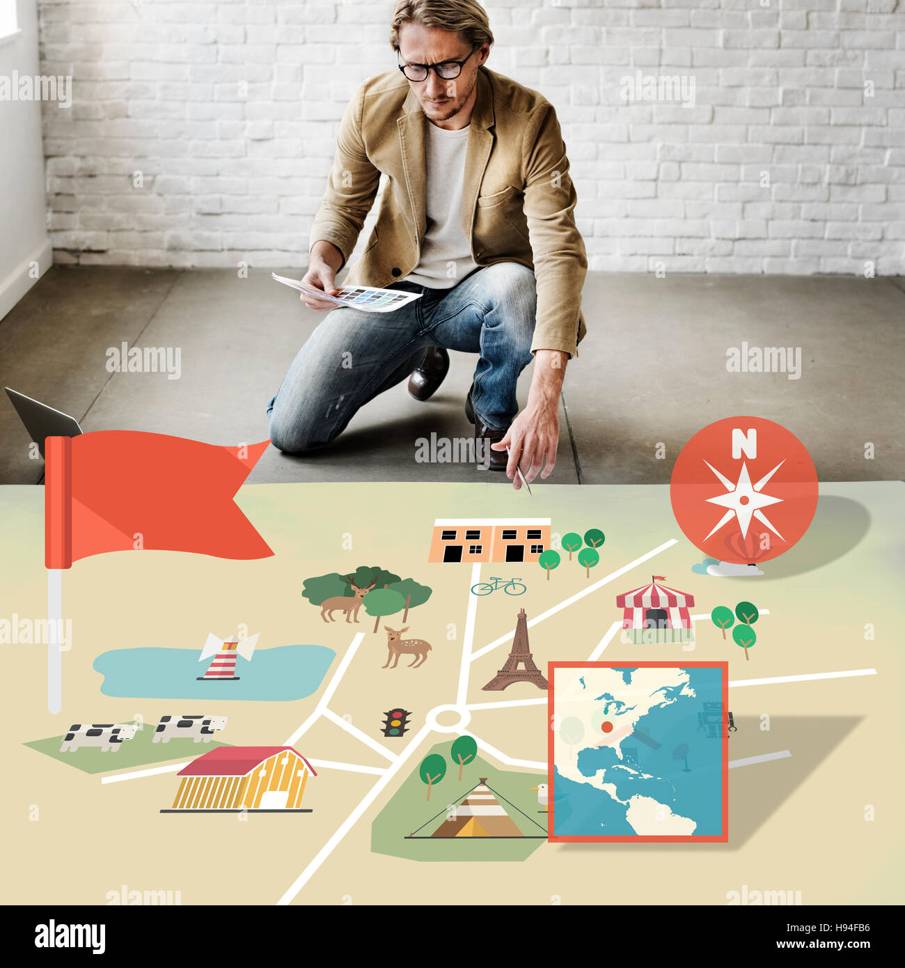 Map Direction Location Position Navidation North Concept Stock Photo ...