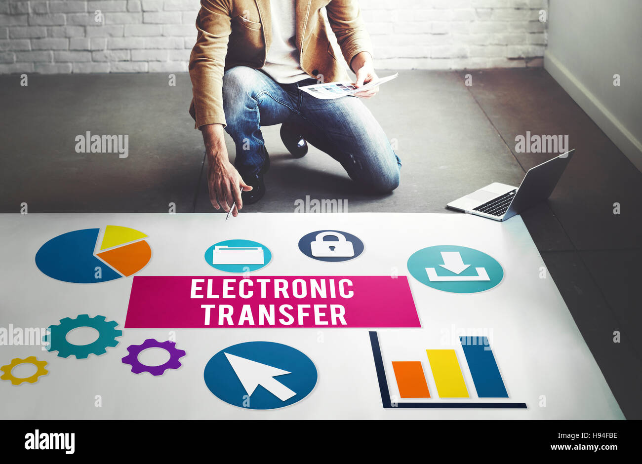 Electronic Transfer Banking Data Internet Concept Stock Photo - Alamy