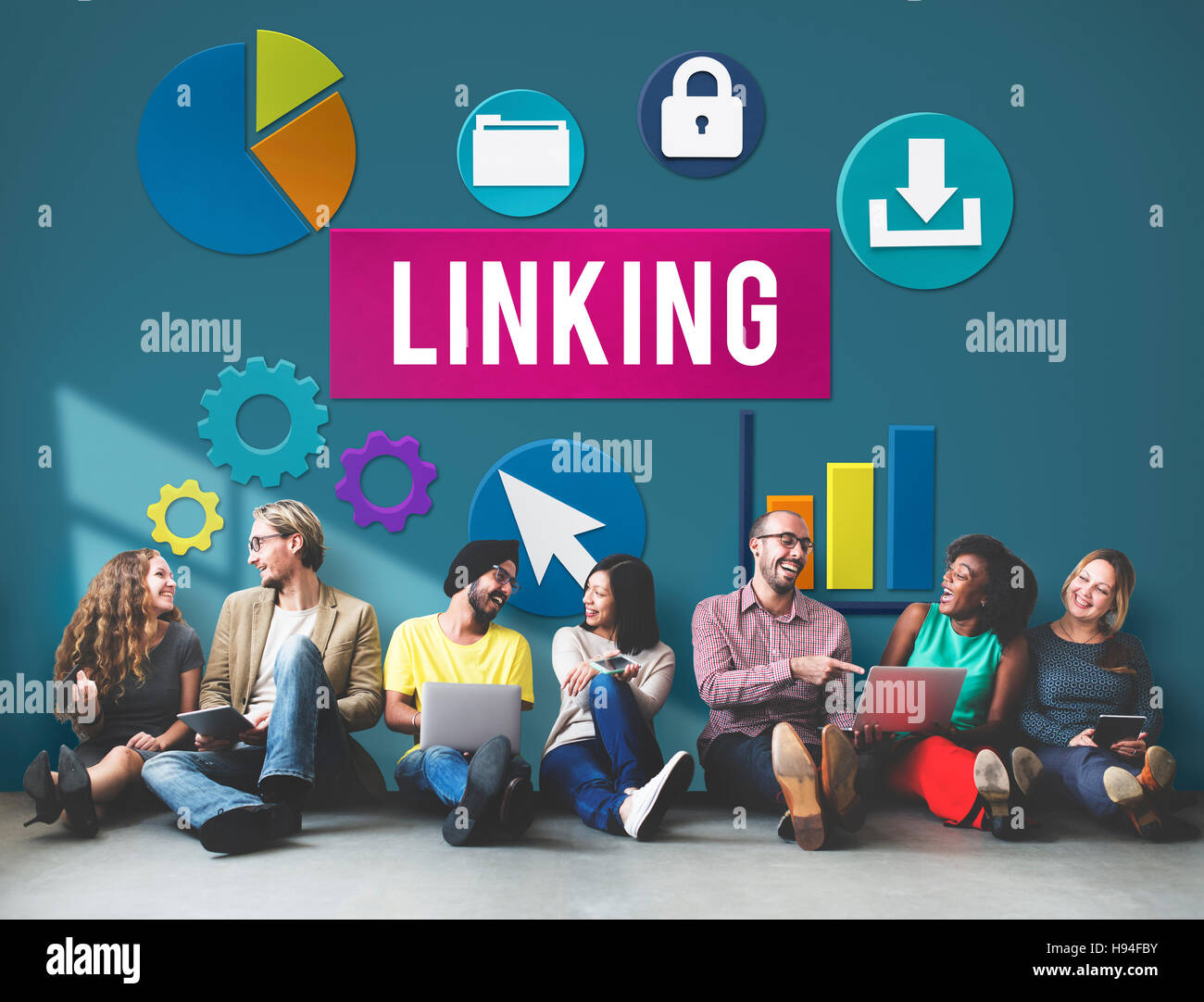 Linking Connection Share Hyperlink Concept Stock Photo - Alamy