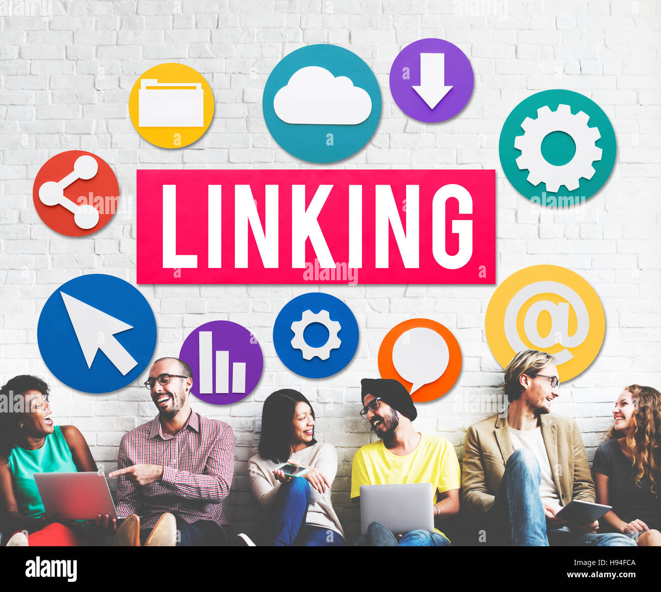Linking Internet Connection Website Concept Stock Photo - Alamy
