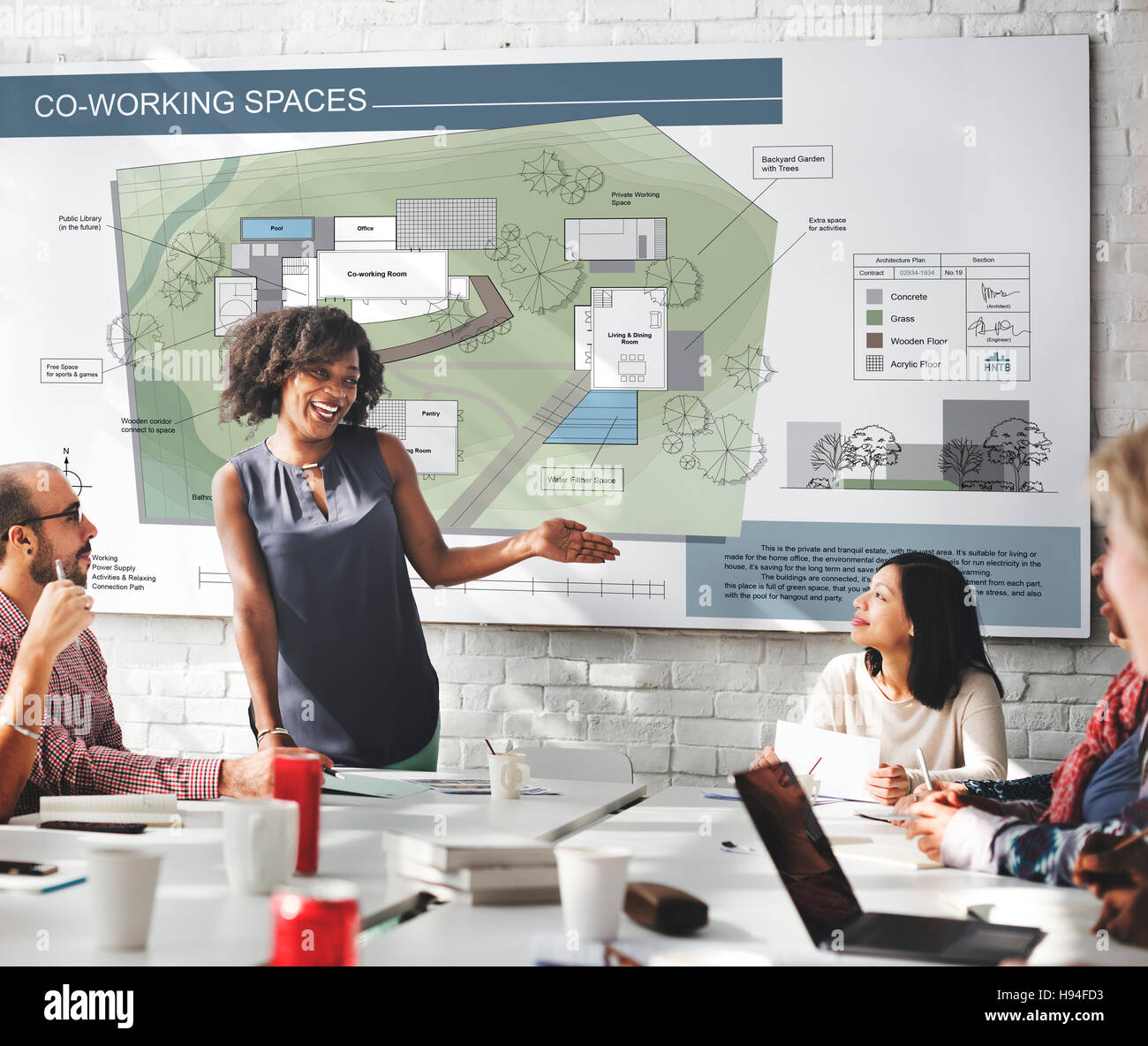 Co Working Space Architecture Plan Map Blueprint Design Concept Stock ...