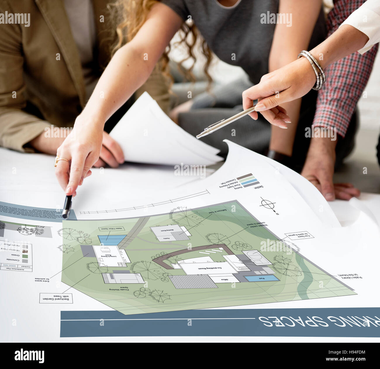 Co Working Space Architecture Plan Map Blueprint Design Concept Stock ...