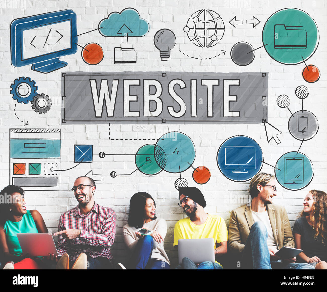 Website Homepage Global Communication Technology Concept Stock Photo ...