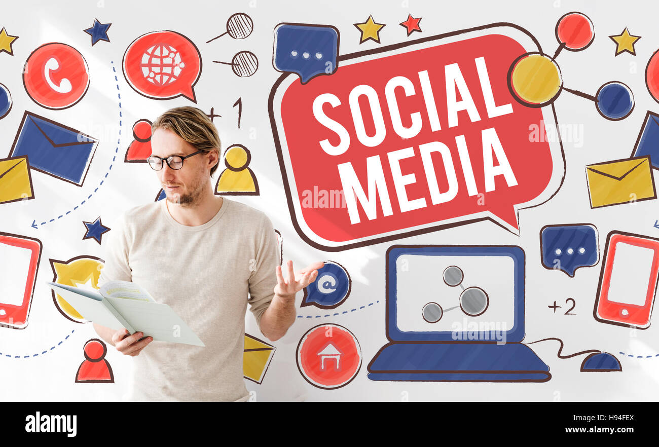 Social Media Connection Global Communication Concept Stock Photo - Alamy