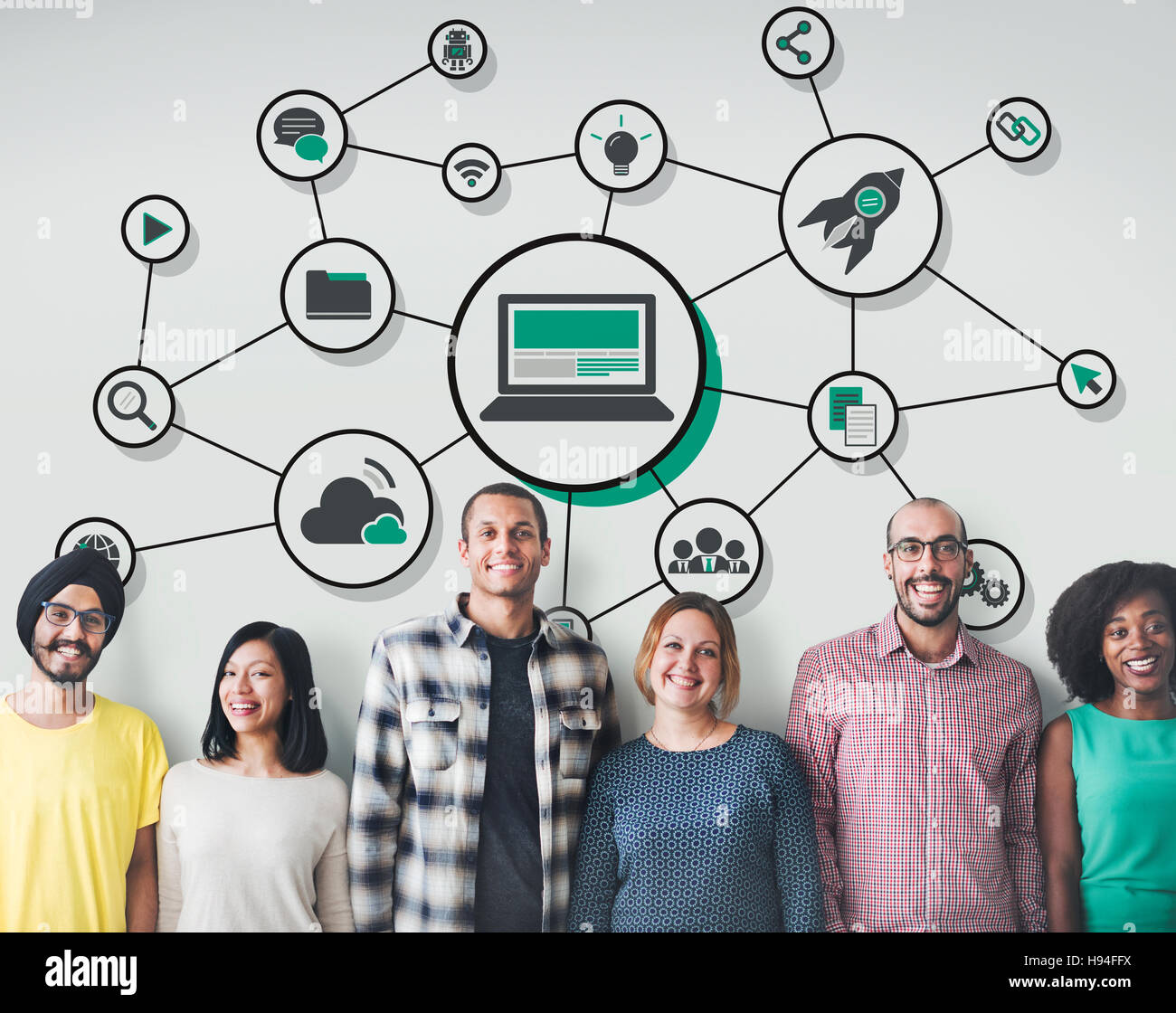 Technology Digital Share Media Link Concept Stock Photo - Alamy