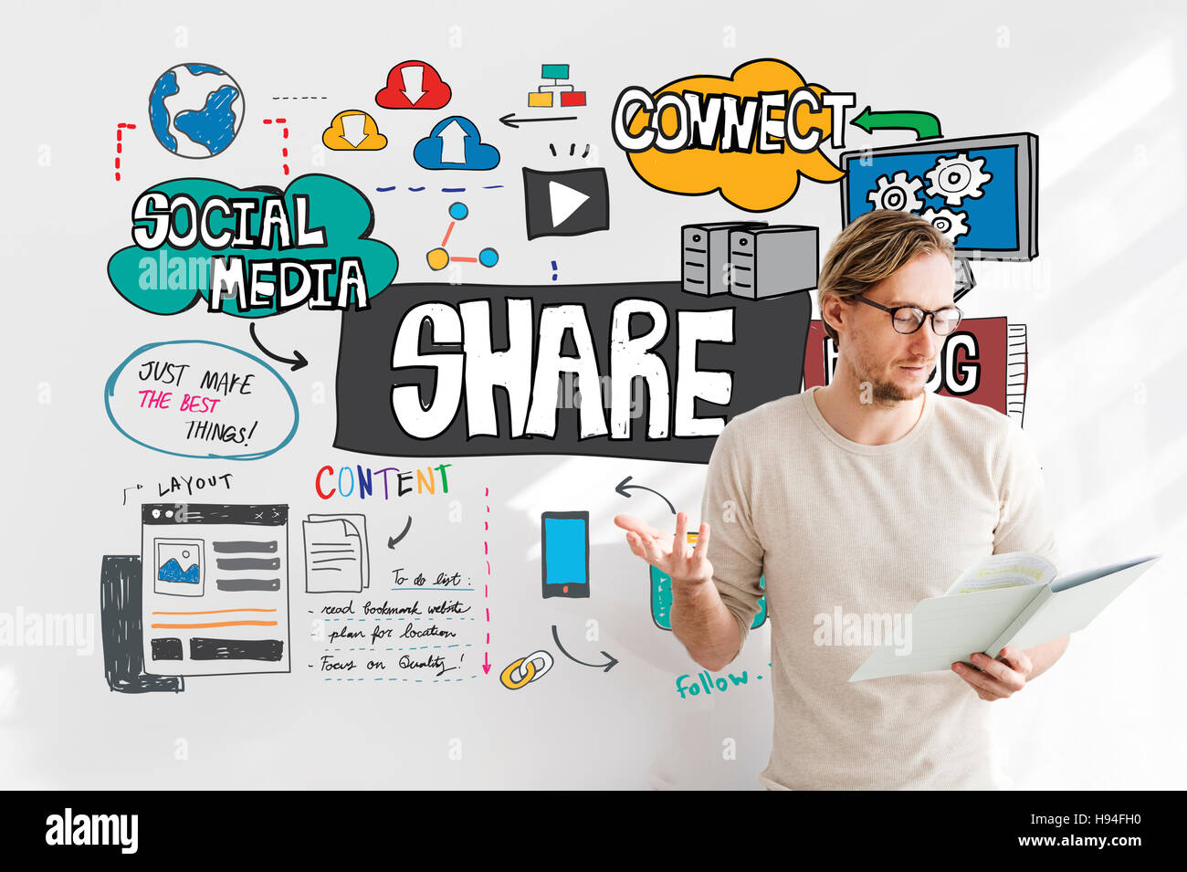 Share Sharing Portion Media Connection Feedback Concept Stock Photo - Alamy