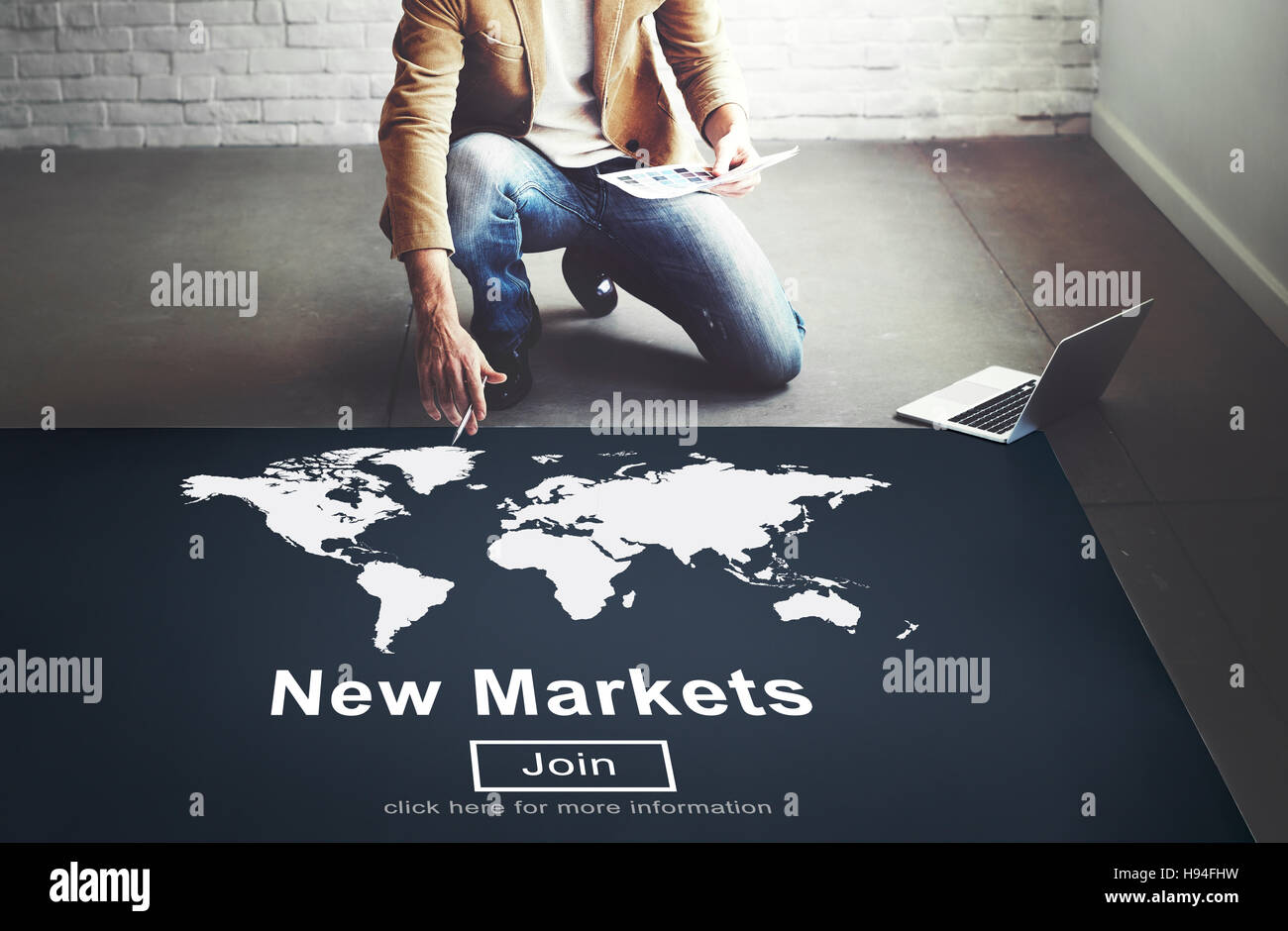 New Markets Commerce Selling Global Business Marketing Concept Stock ...