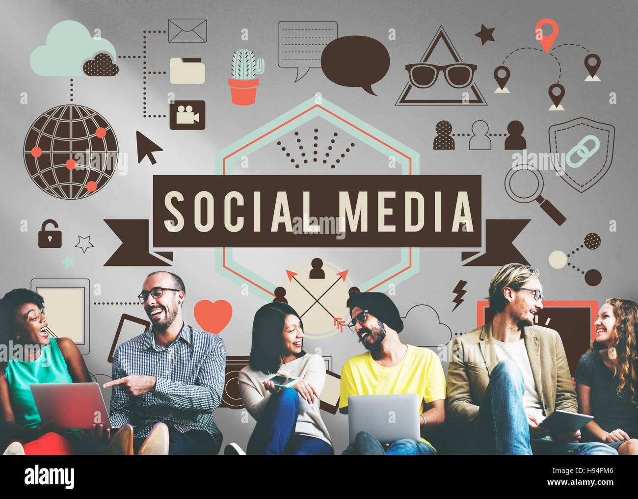 Social Media Connection Global Communication Concept Stock Photo - Alamy