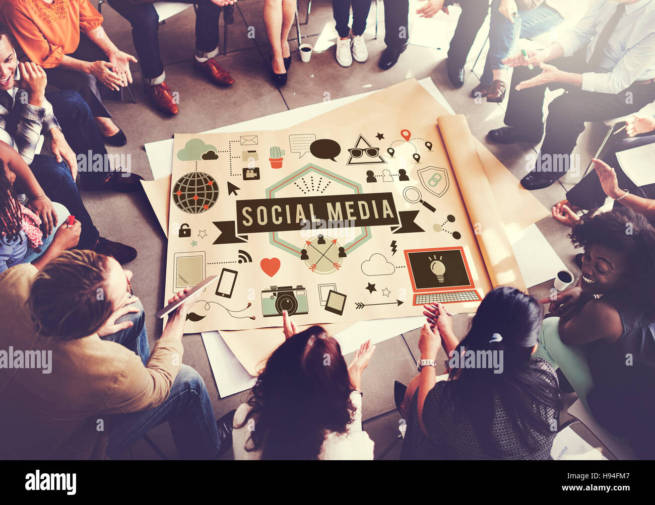 Social Media Connection Global Communication Concept Stock Photo - Alamy