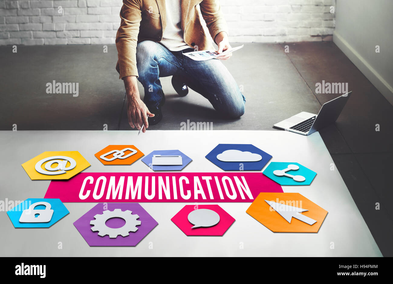 Communication Creative People Layout Graphic Concept Stock Photo - Alamy