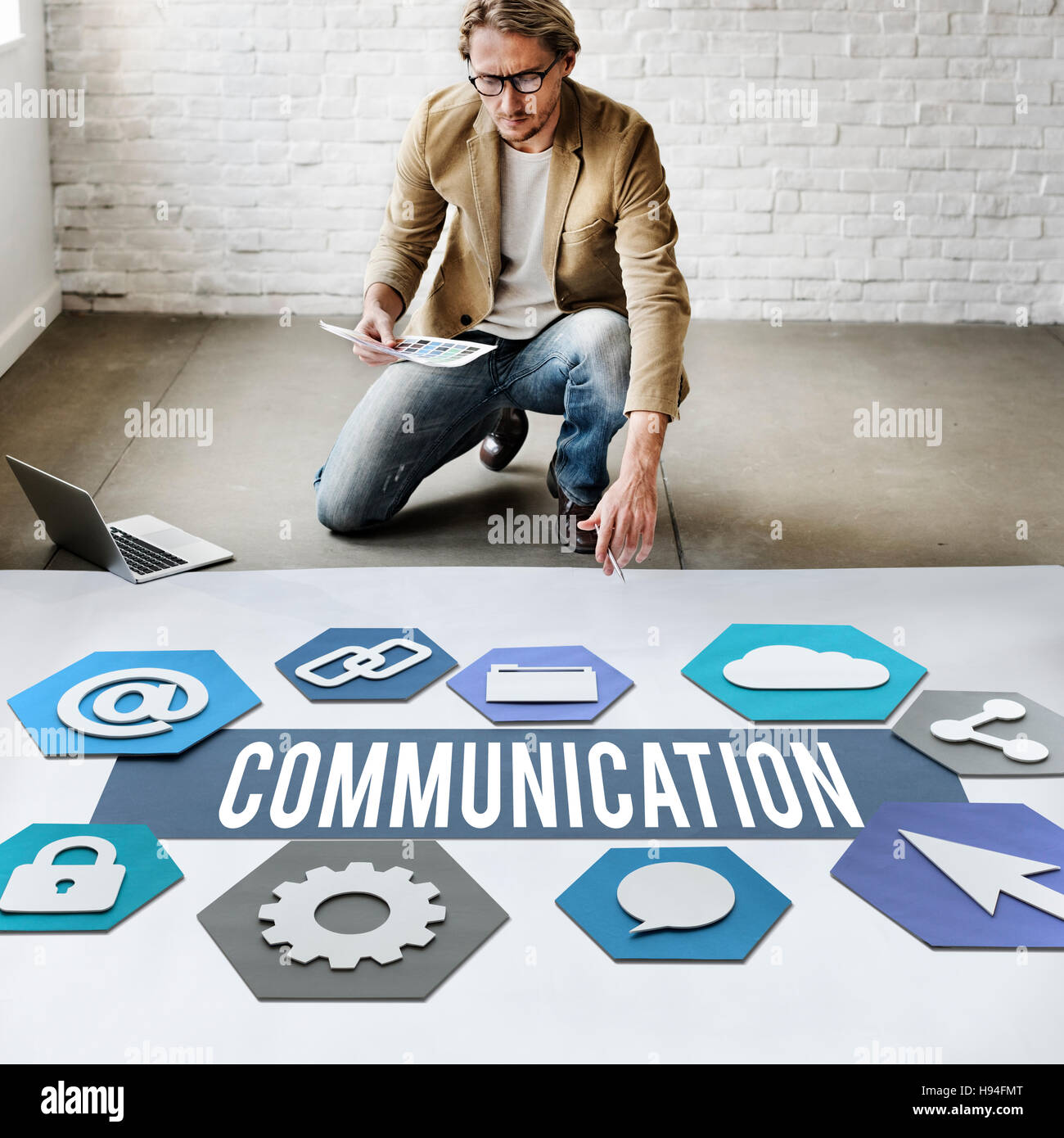 Communication Creative People Layout Graphic Concept Stock Photo - Alamy