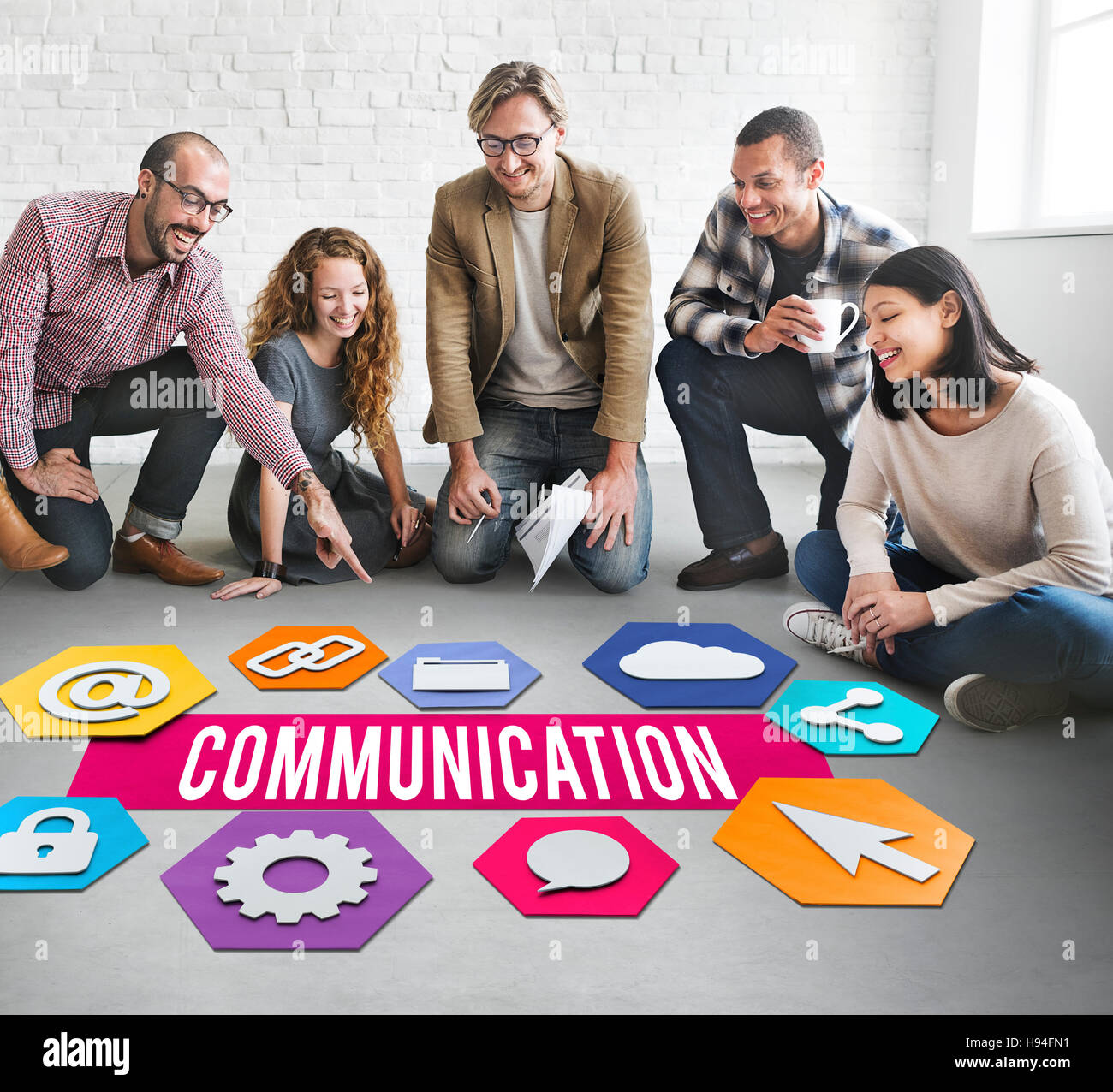 Communication Creative People Layout Graphic Concept Stock Photo - Alamy