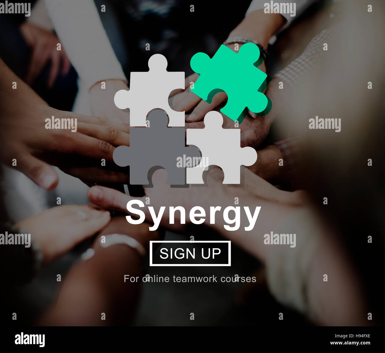 Synergy Collaboration Cooperation Teamwork Concept Stock Photo - Alamy