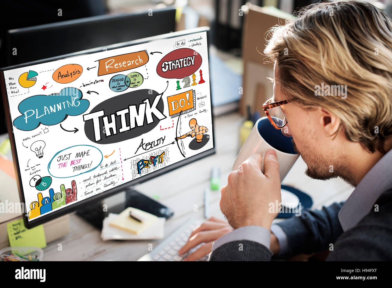 Think Thinking Planning Analyse Ideas Concept Stock Photo - Alamy
