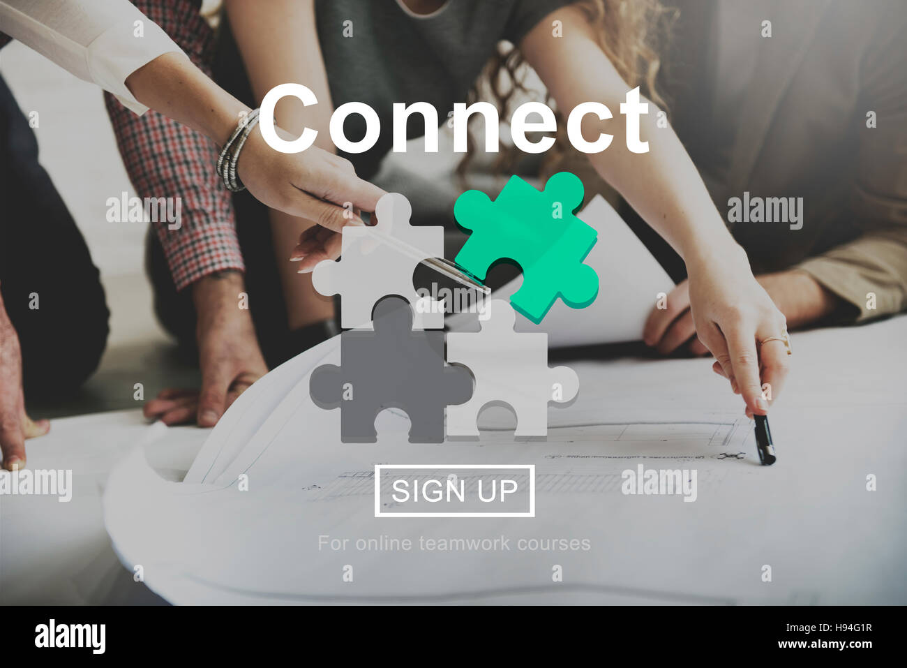 Connect Interaction Team Teamwork Concept Stock Photo - Alamy