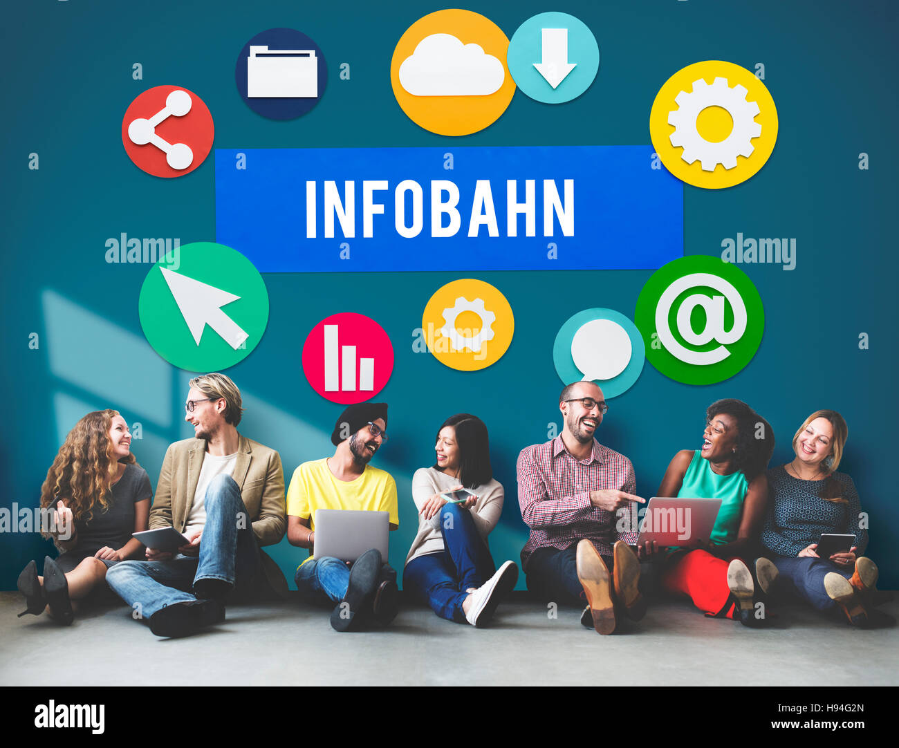 Infobahn Technology Network Online Concept Stock Photo - Alamy