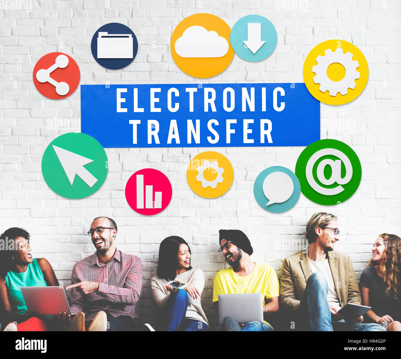 Electronic Transfer Technology Online Network Concept Stock Photo - Alamy