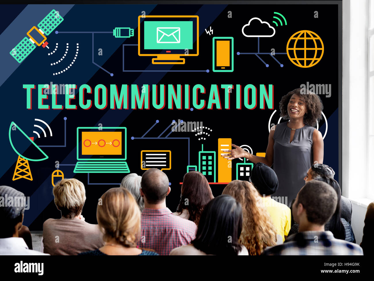 Telecommunication Connection Links Networking Concept Stock Photo - Alamy