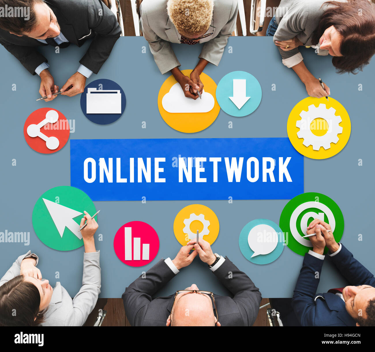 Online Network Connection Social Network Concept Stock Photo - Alamy