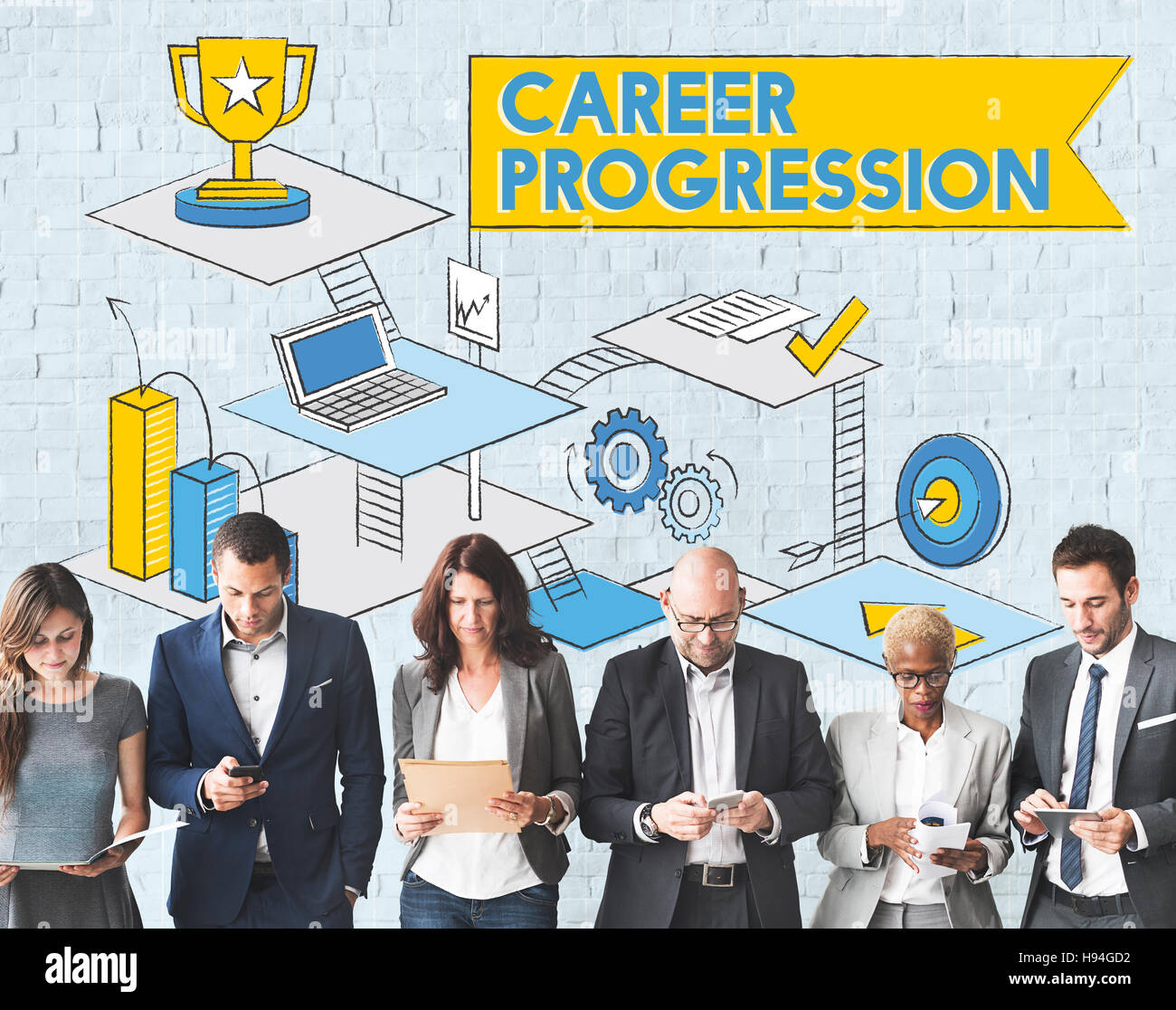 Career Progression Promotion Achievement Success Concept Stock Photo ...