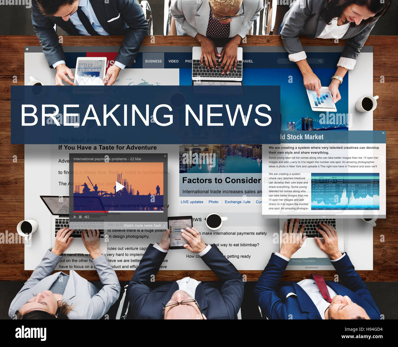 Breaking News Media Announcement Social Concept Stock Photo - Alamy