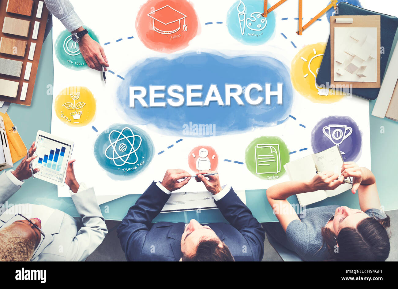 Learn And Lead Research Knowledge Graphic Concept Stock Photo - Alamy
