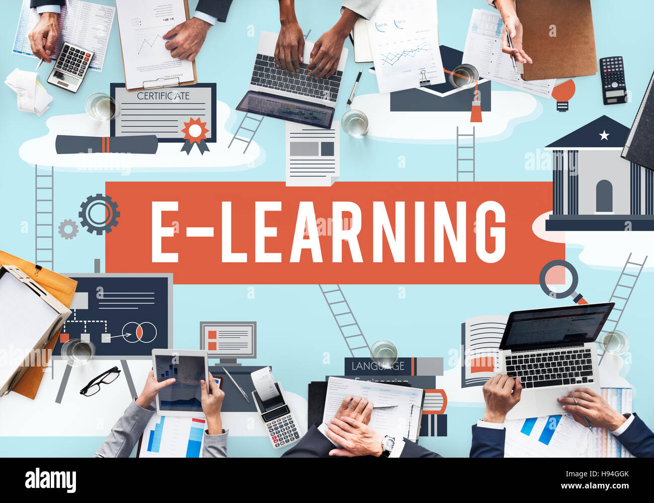 E-learning Education Internet Technology Network Concept Stock Photo ...