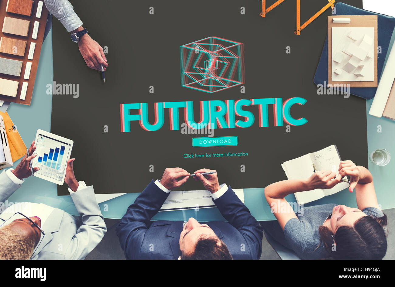 3D Three Dimensional Futuristic Display Modern Concept Stock Photo - Alamy