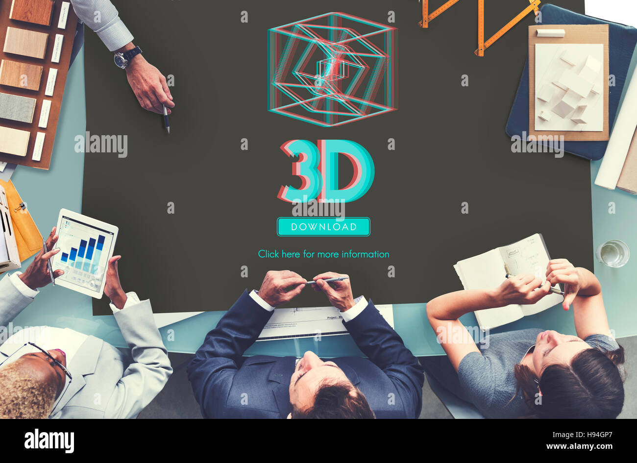 3D Three Dimensional Futuristic Display Modern Concept Stock Photo - Alamy
