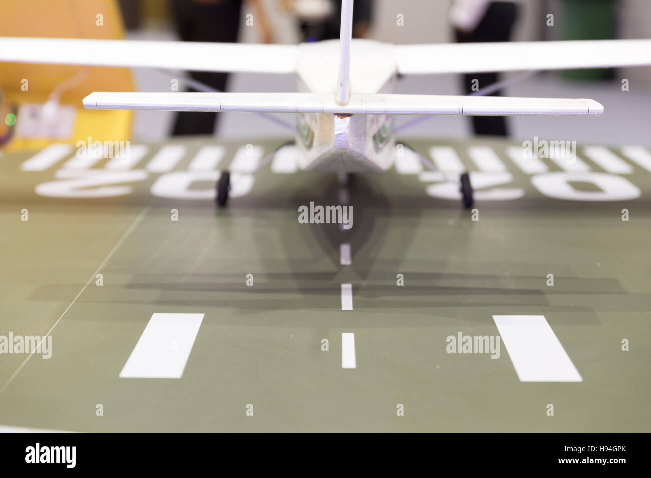 white airplane aircraft aeroplane metal miniature model Stock Photo - Alamy