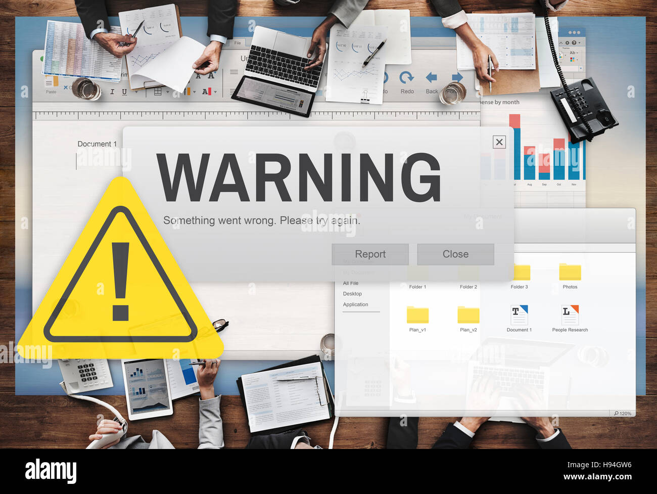 Warning Accident Caution Dangerous Help Concept Stock Photo - Alamy