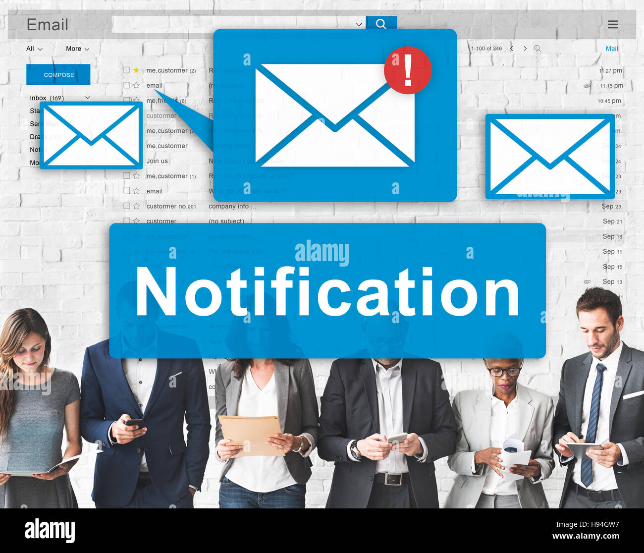 Notification Alert Digital Icon Internet Network Concept Stock Photo ...