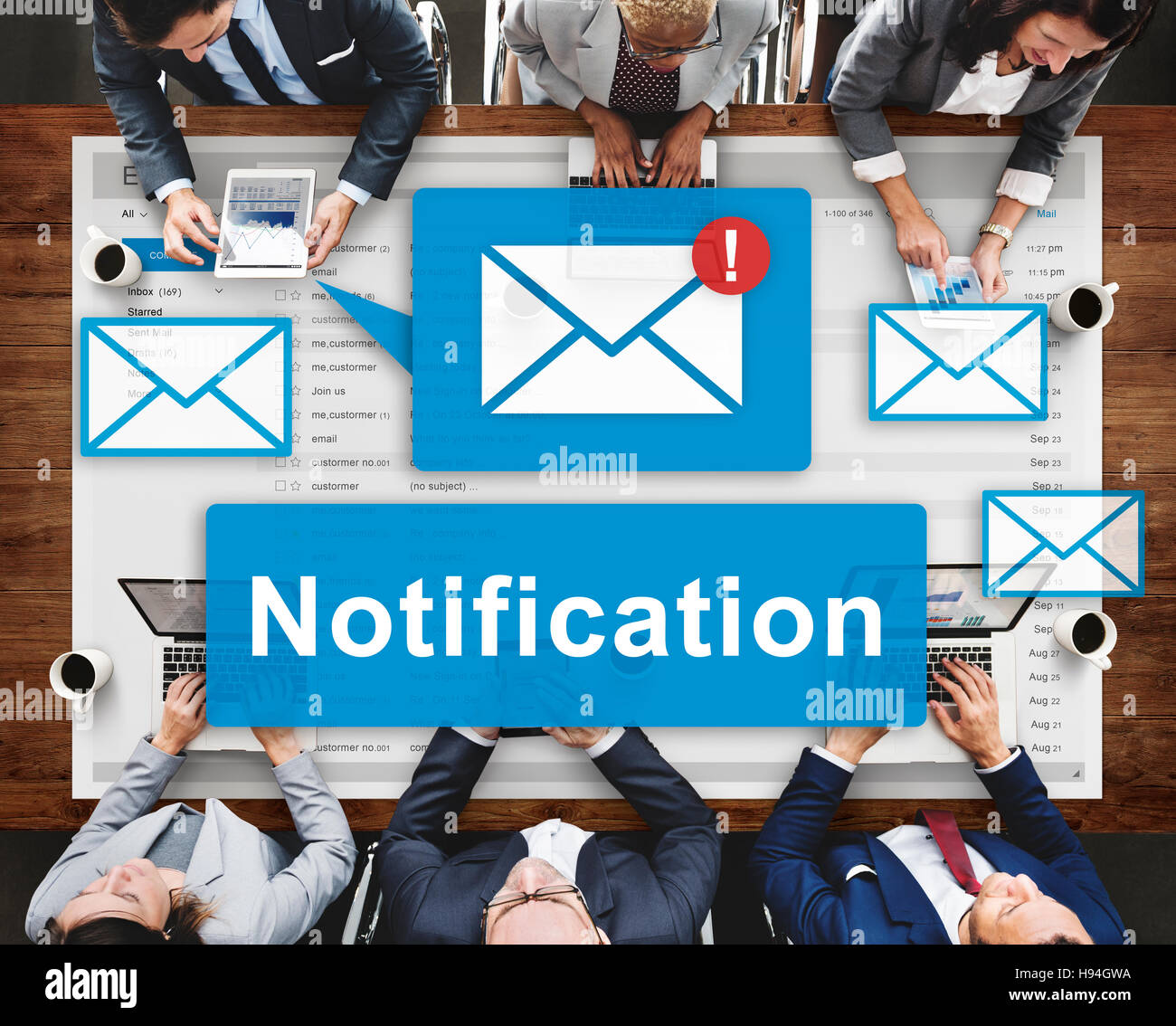 Notification Alert Digital Icon Internet Network Concept Stock Photo ...