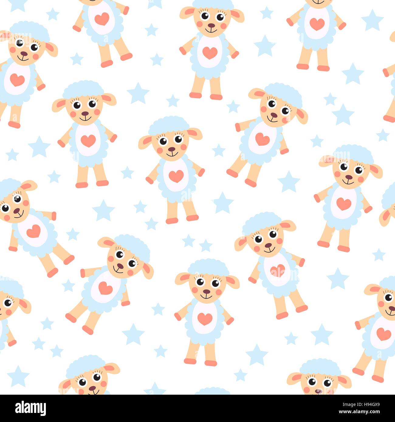 Cute cartoon sheep seamless texture. Children s background fabric ...