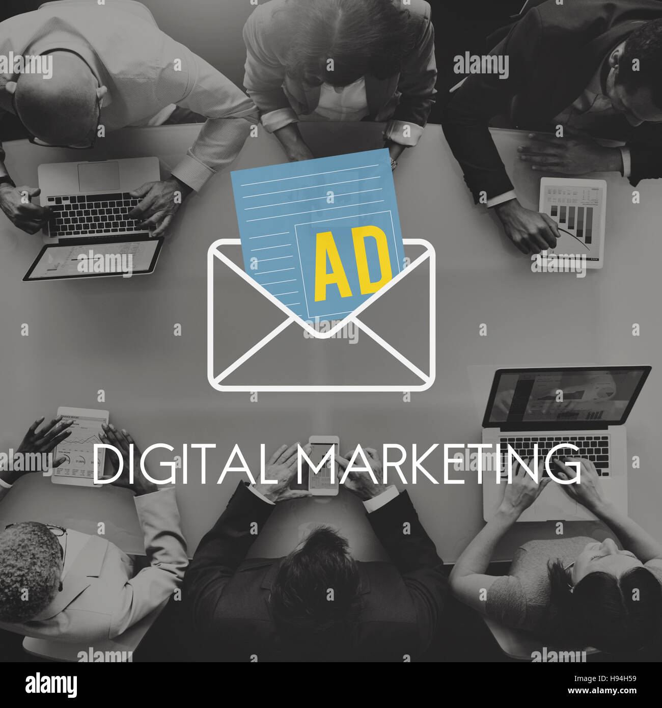 Advertisement Social Media Internet Letter Concept Stock Photo - Alamy