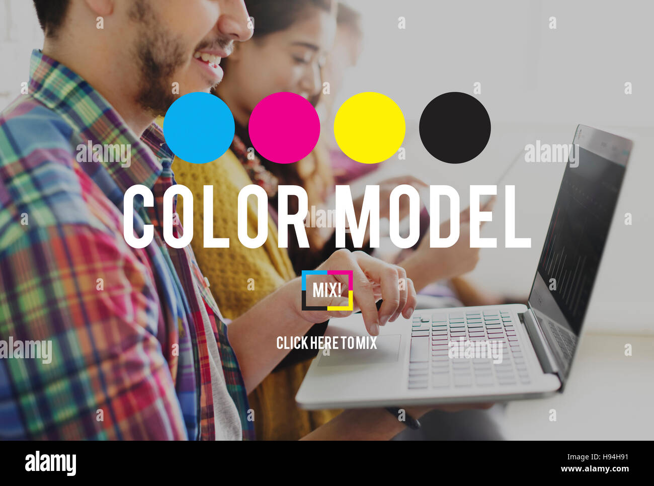 Color Printing Ink Color Model CMYK Concept Stock Photo - Alamy