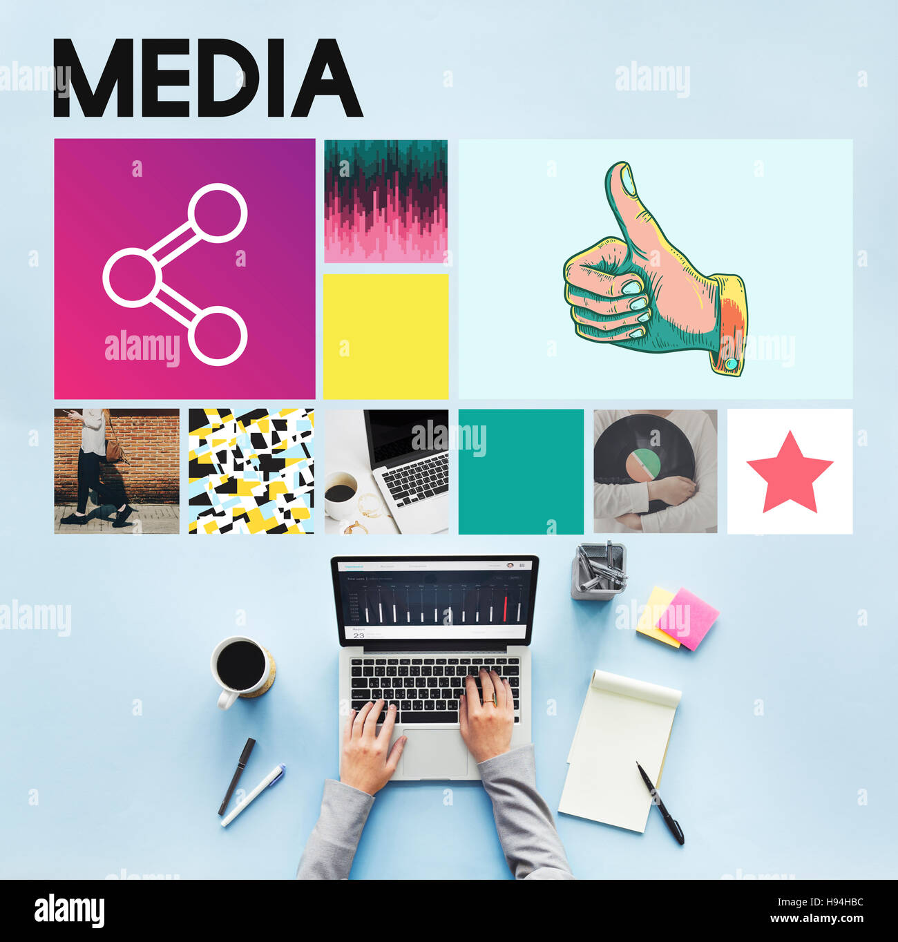 Media Digital Information Internet Social Online Concept Stock Photo ...