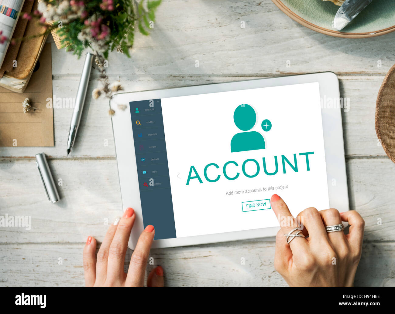 User Account Profile Social Network Concept Stock Photo - Alamy