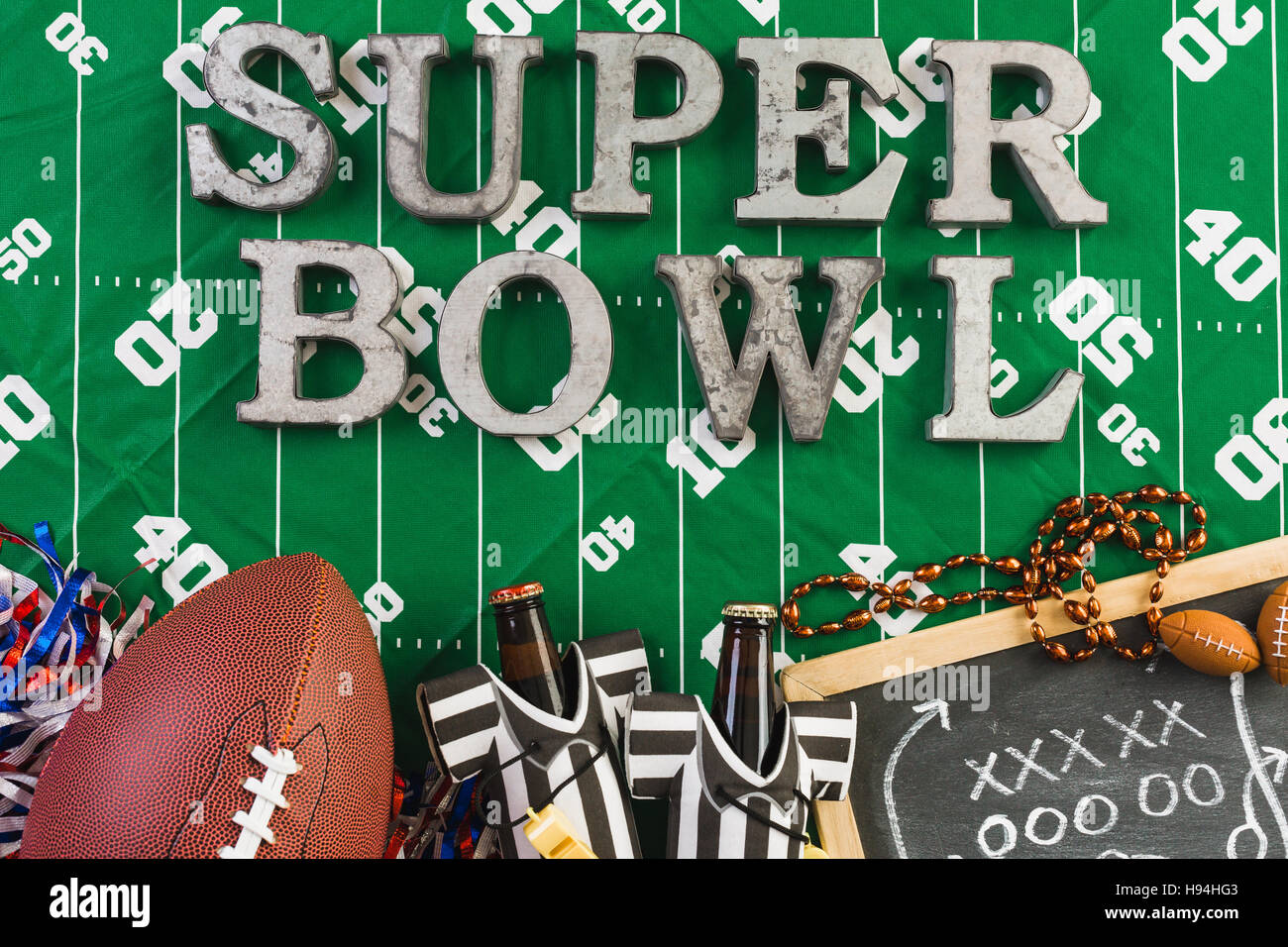 Game day football party table Stock Photo - Alamy