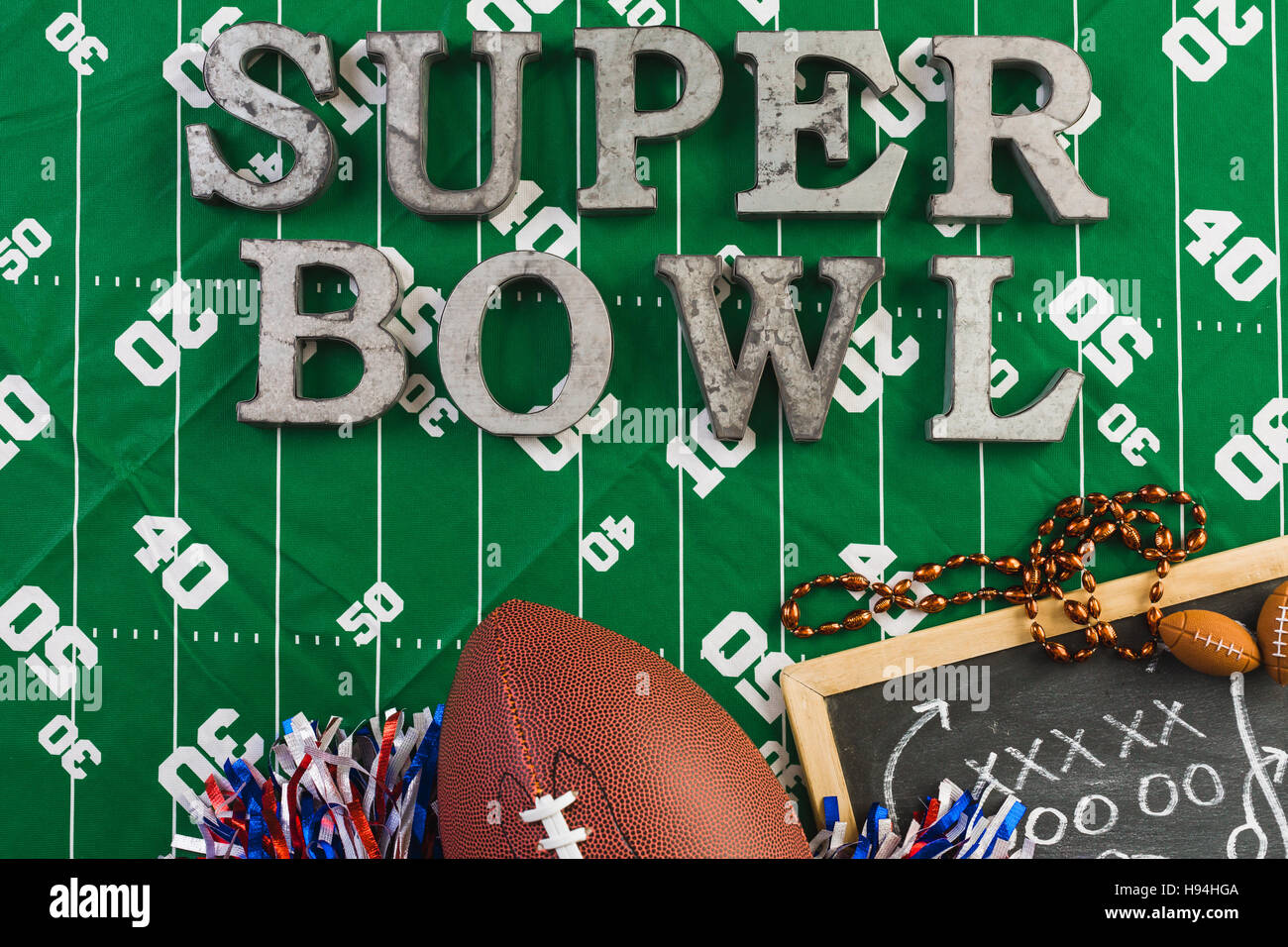 Game day football party table Stock Photo - Alamy