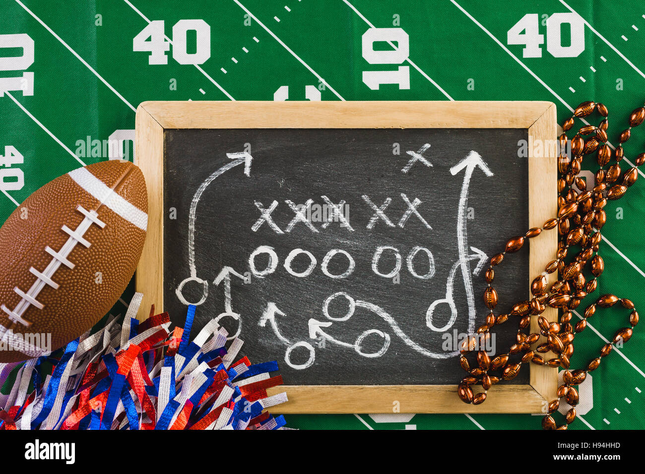 Game day football party table Stock Photo - Alamy