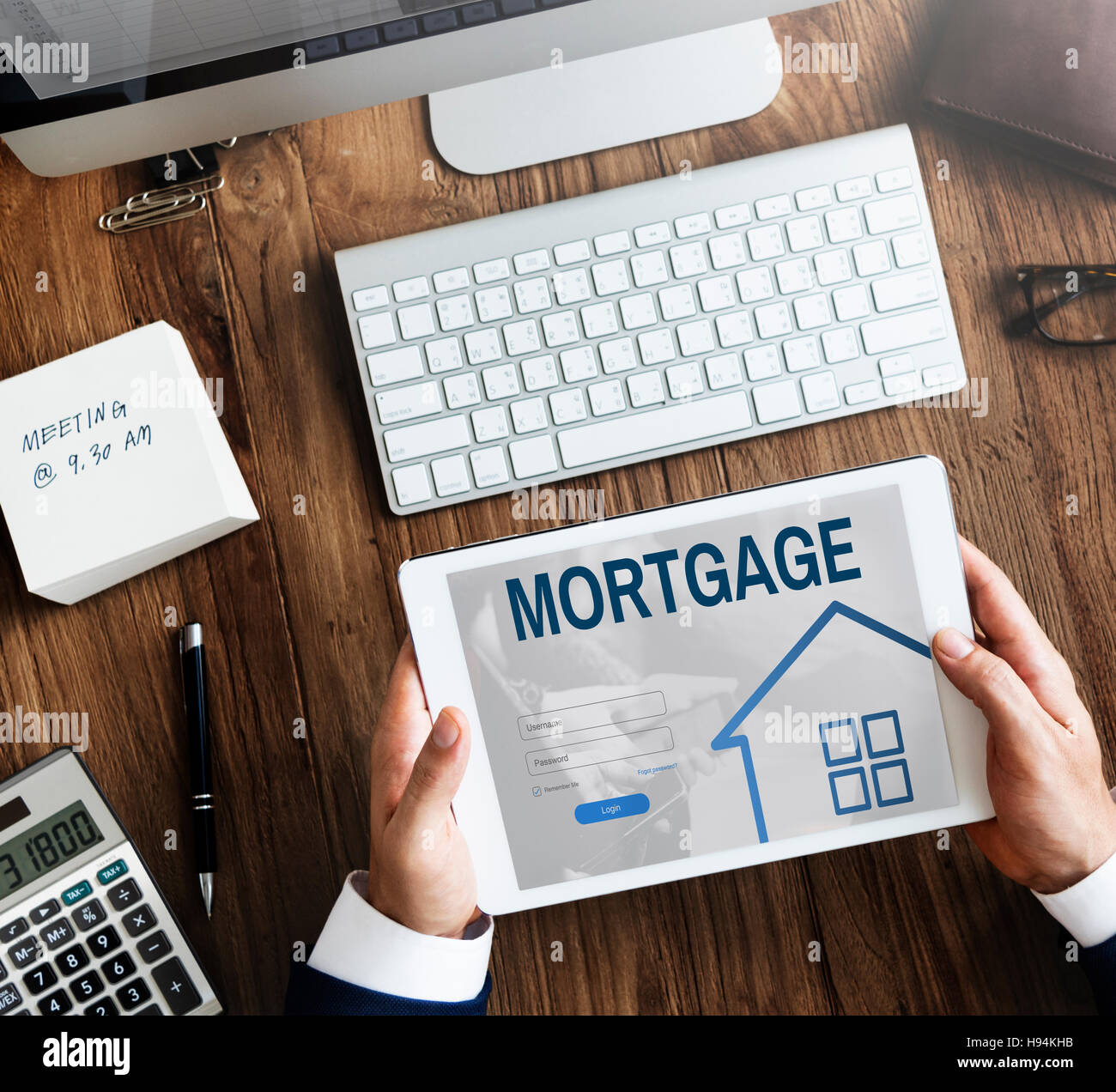 Mortgage Property Login Page Web Graphic Concept Stock Photo - Alamy