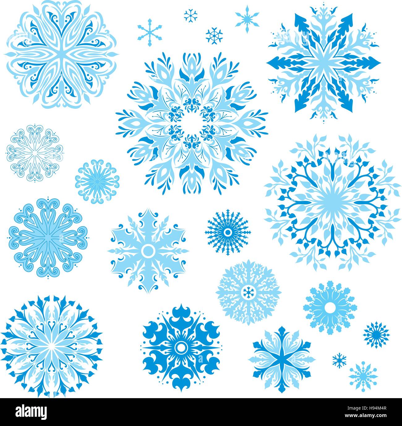 Collection of blue decorative Christmas design elements Stock Vector ...