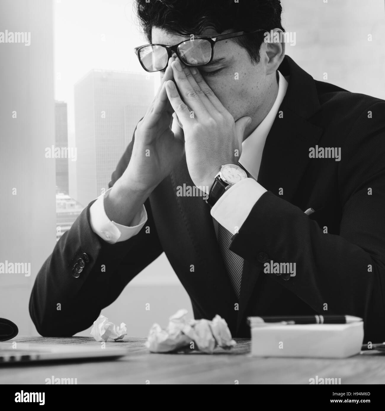 Laptop stressed Black and White Stock Photos & Images - Alamy