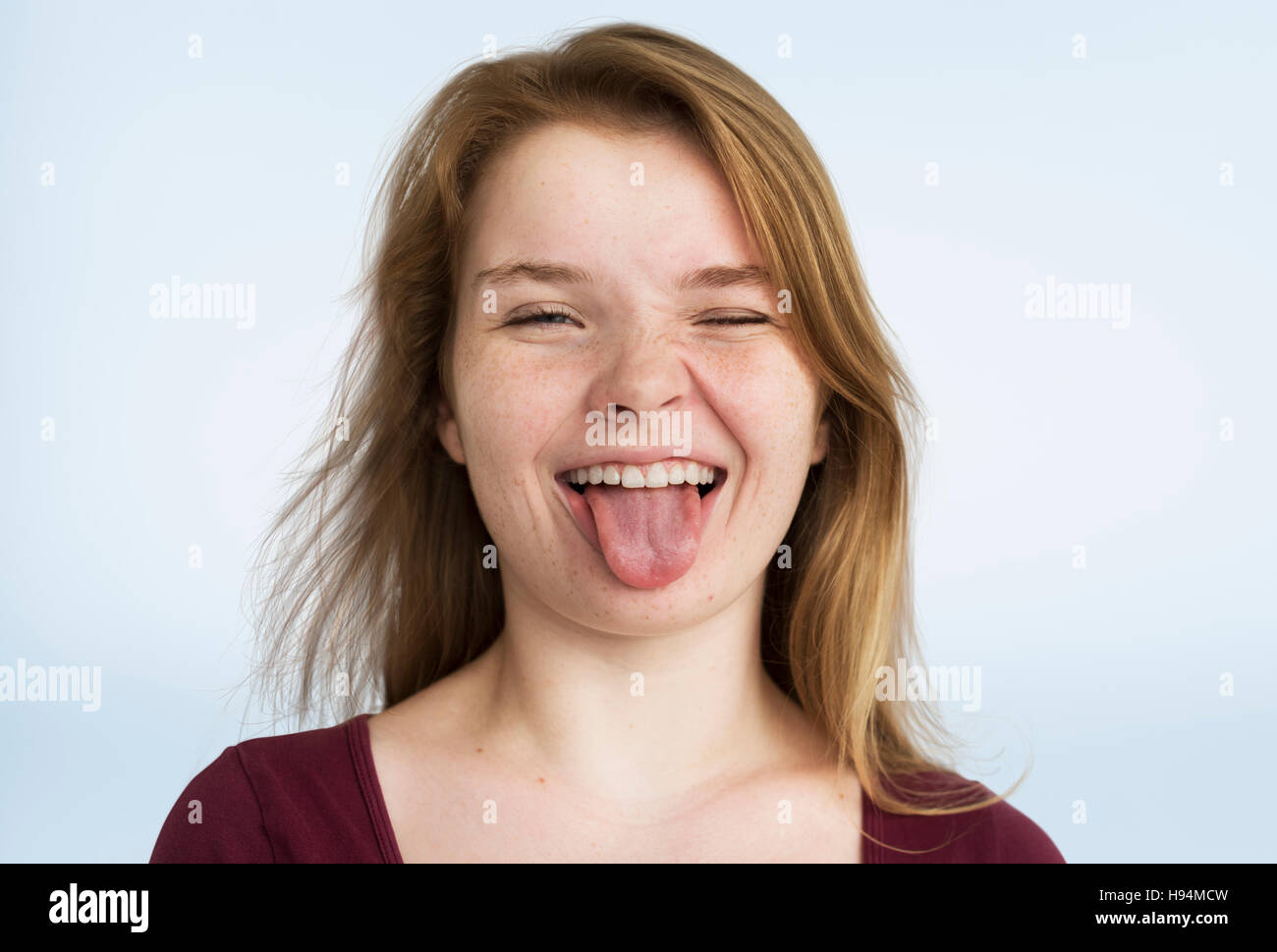 Woman Face Expression Playful Naughty Concept Stock Photo - Alamy