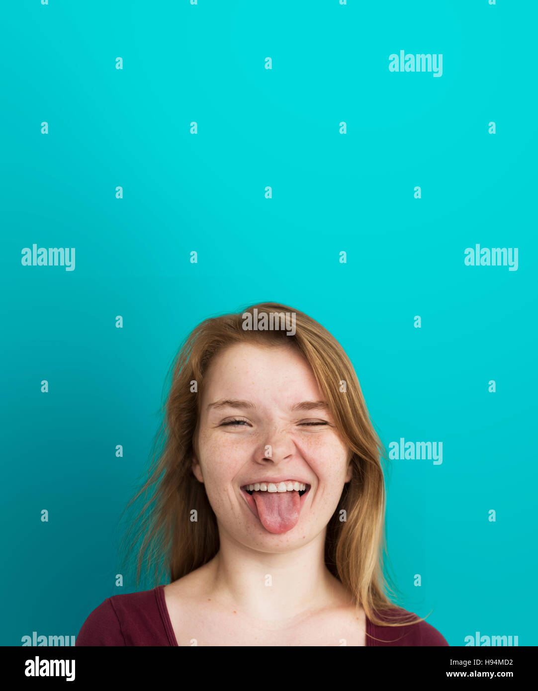 Young Girl Playing Face Expression Concept Stock Photo - Alamy