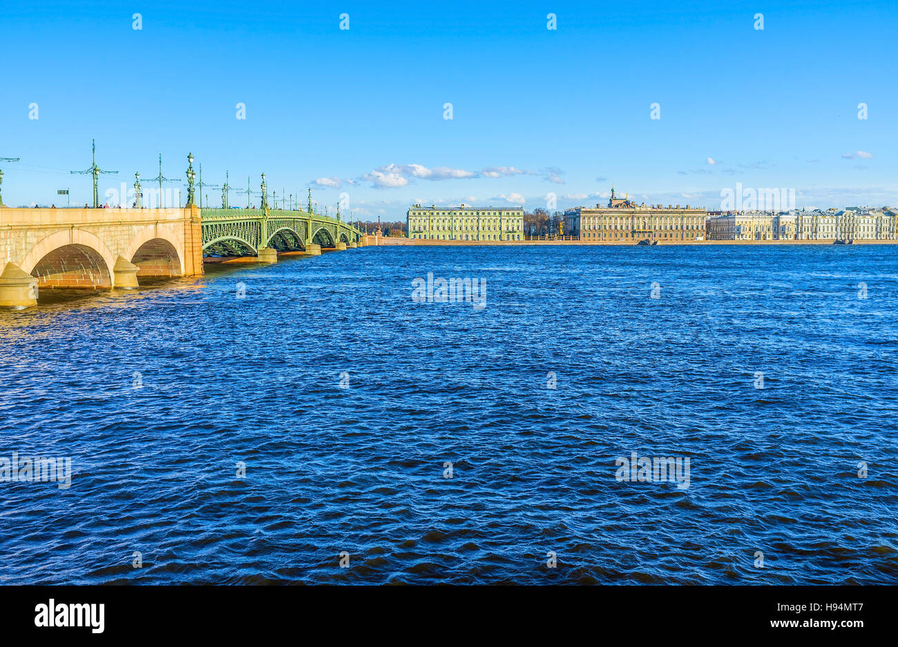 The most known bridge of Saint Petersburg is the Trinity Bridge - the ...