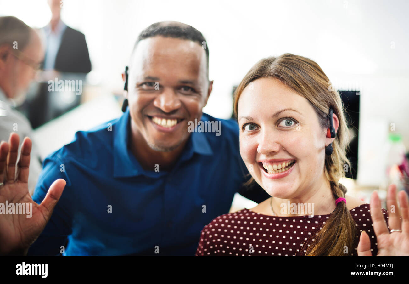 Colleague Friends Smiling Cheerful Workplace Concept Stock Photo - Alamy