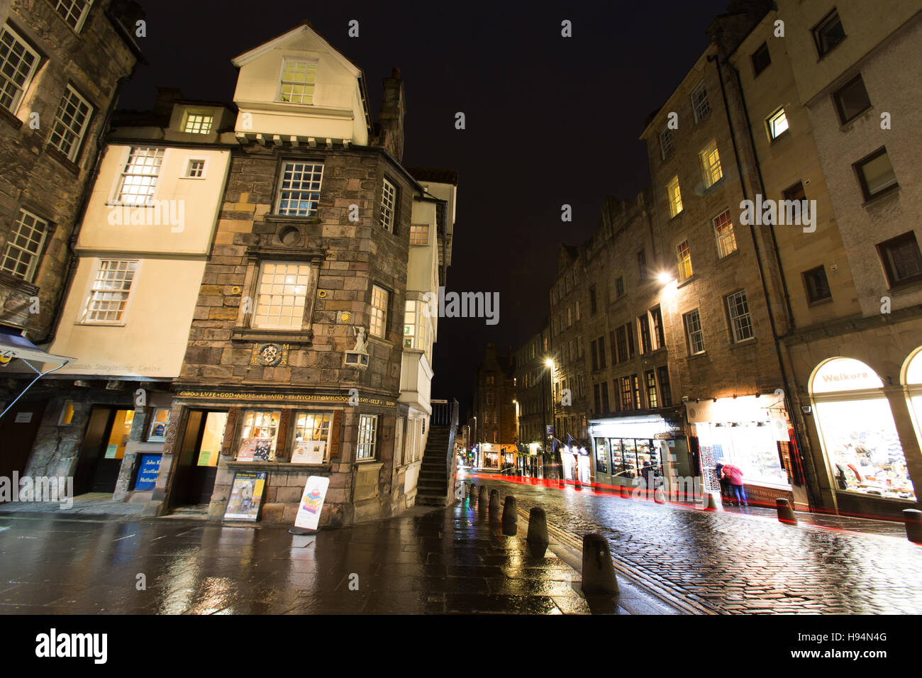 City of Edinburgh, Scotland. Picturesque night view of John Knox’s ...