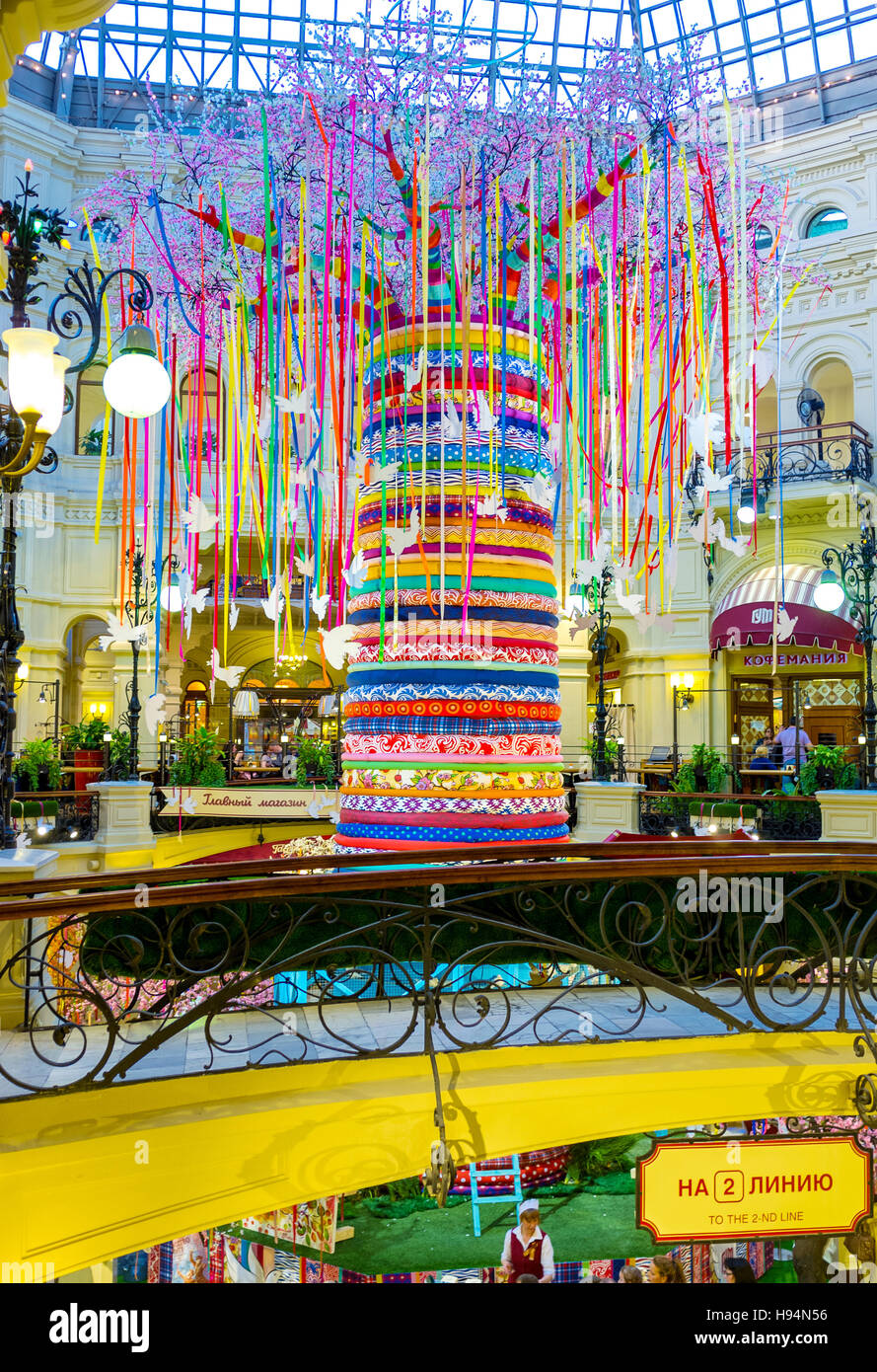 The interior of GUM (State Department Store) decorated to the May ...